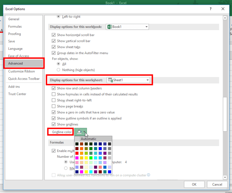 Change The Gridline Color In Excel Spreadsheets 2 Ways 
