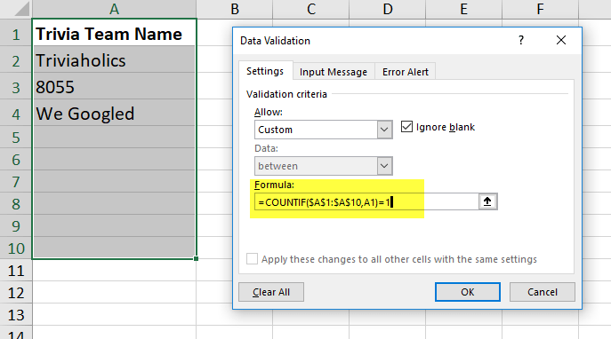Prevent Duplicate Entries In Excel Video Tutorial 