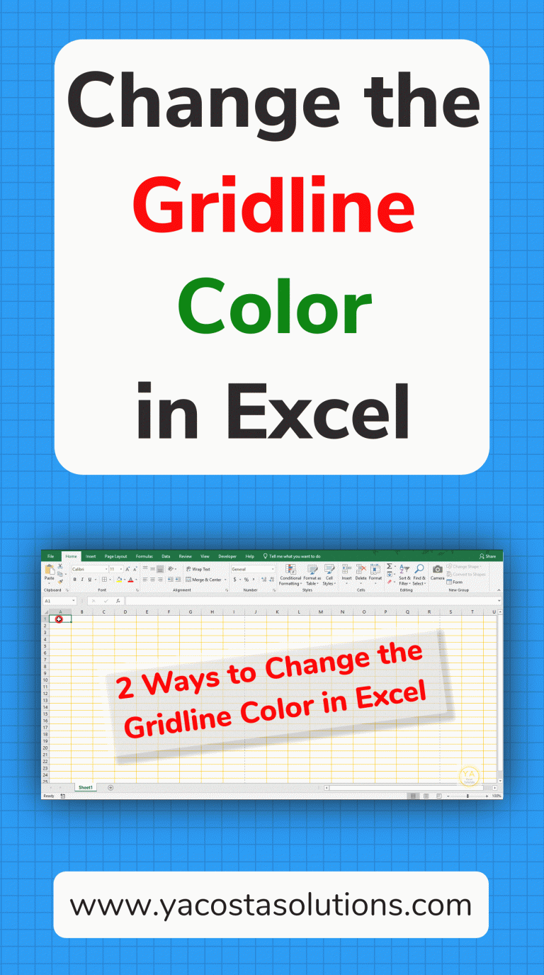 Change the Gridline Color in Excel Spreadsheets - 2 Ways!