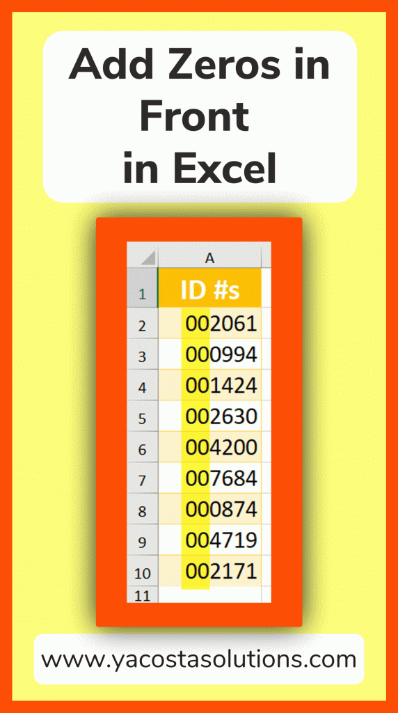 Add A Zero In Front Of A Number In Excel 3 Ways Video Tutorial 