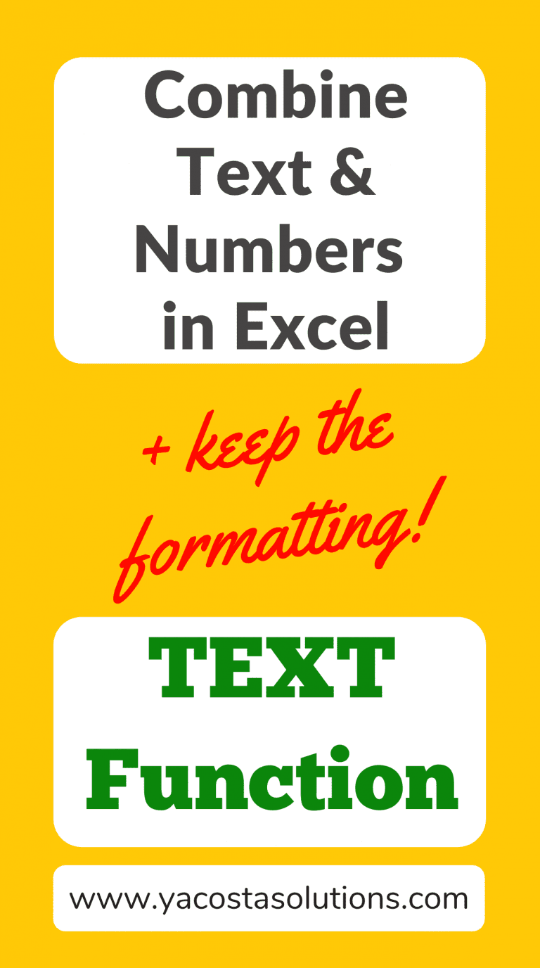 TEXT Function Combine Text With Numbers In Excel Video Tutorial 