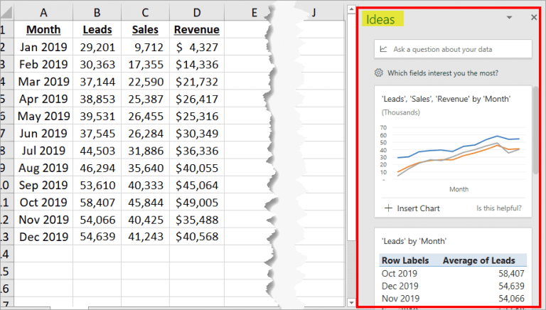 Excel Ideas Feature: Get New Insights & Data Trends (+ video tutorial)