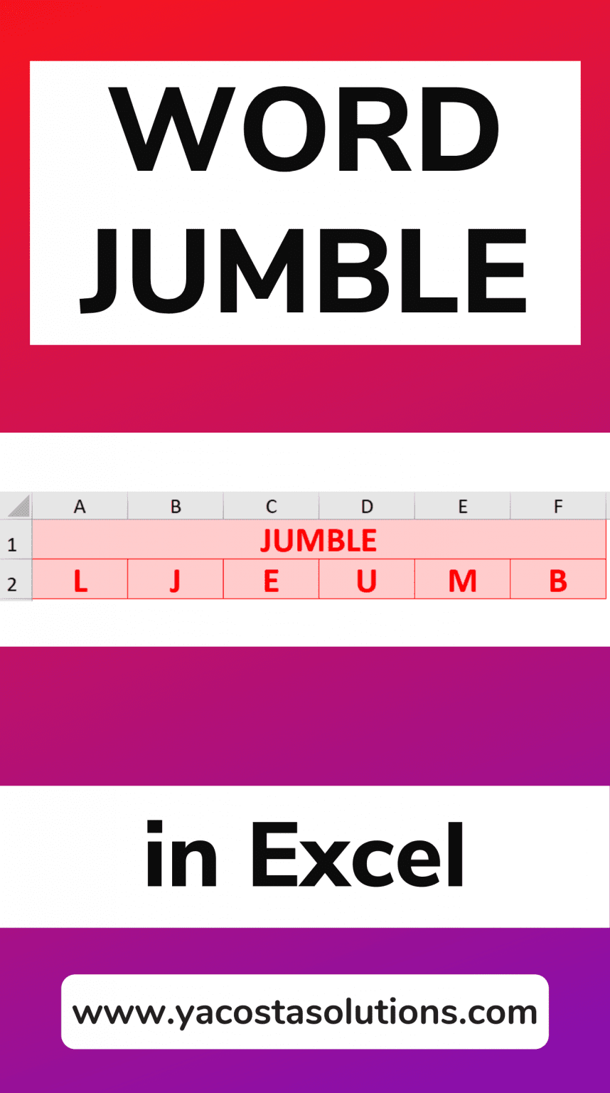 Make A Word Jumble In Excel Video Tutorial Make A Word Jumble In Excel Video Tutorial
