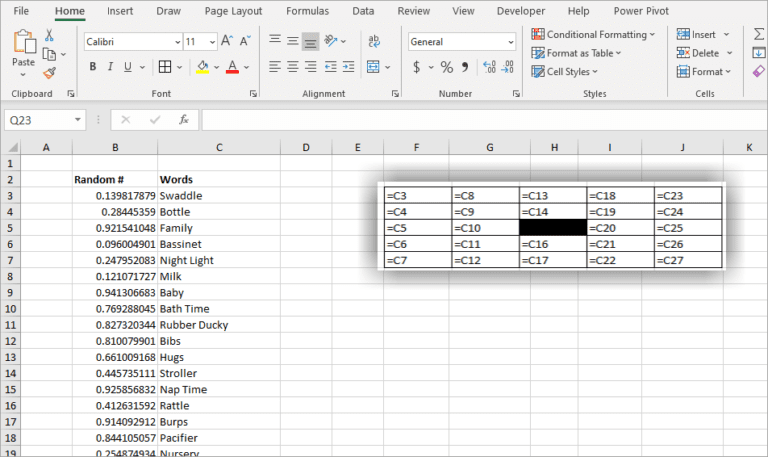 Make Bingo Cards with Words in Excel (+ video tutorial)