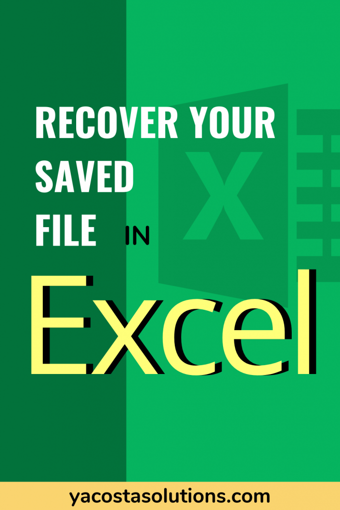 Recover a Prior Version of an Excel File