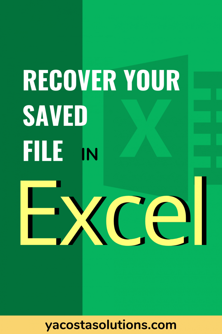 Recover a Prior Version of an Excel File